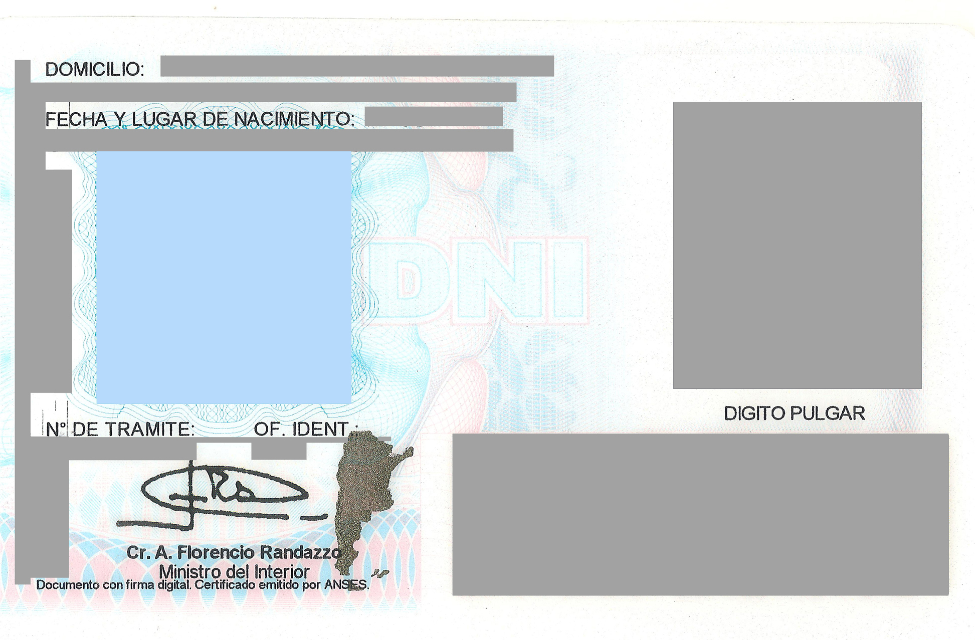 imagen de dni para completar para niños - CCFProsario.com